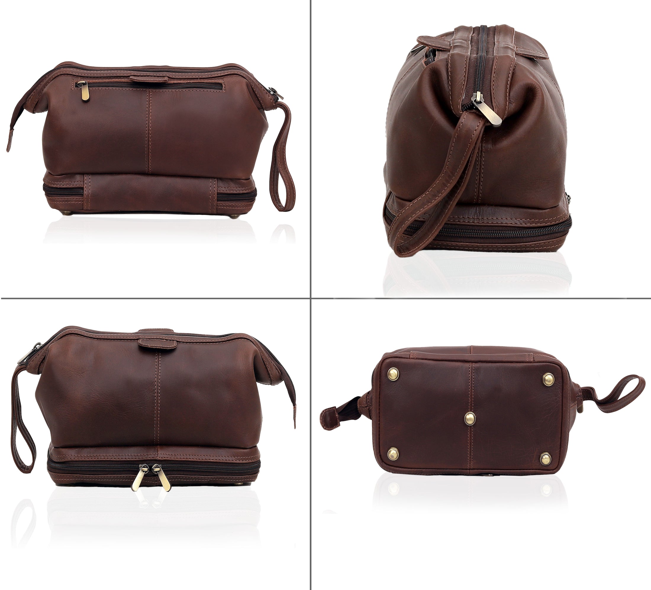 French Brown Leather Duffel Bag Men | The Leather Farm